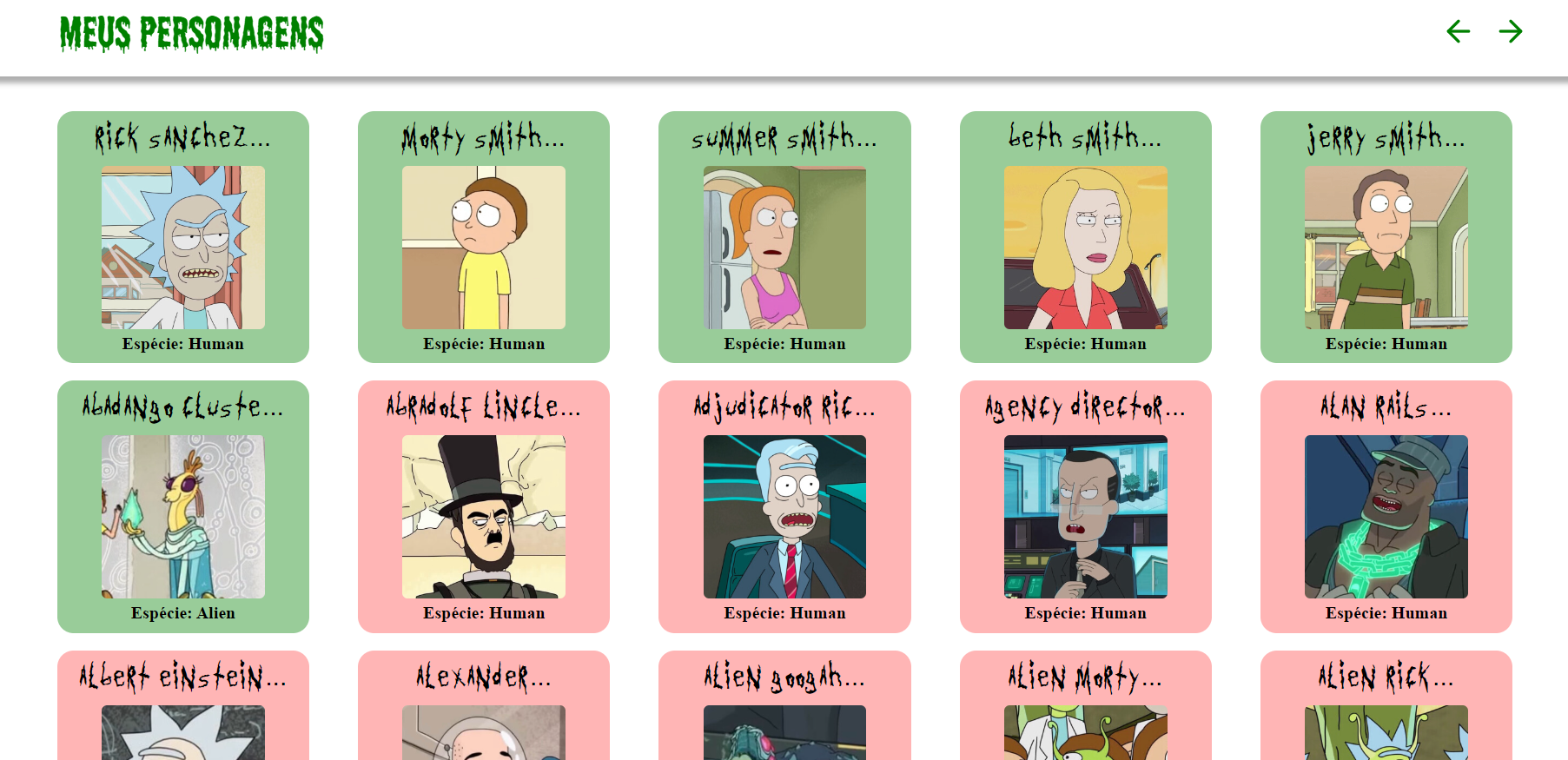 GitHub - Julia-Teixeira/Rick-and-Morty: É um projeto onde mostra todos os personagens do desenho ...