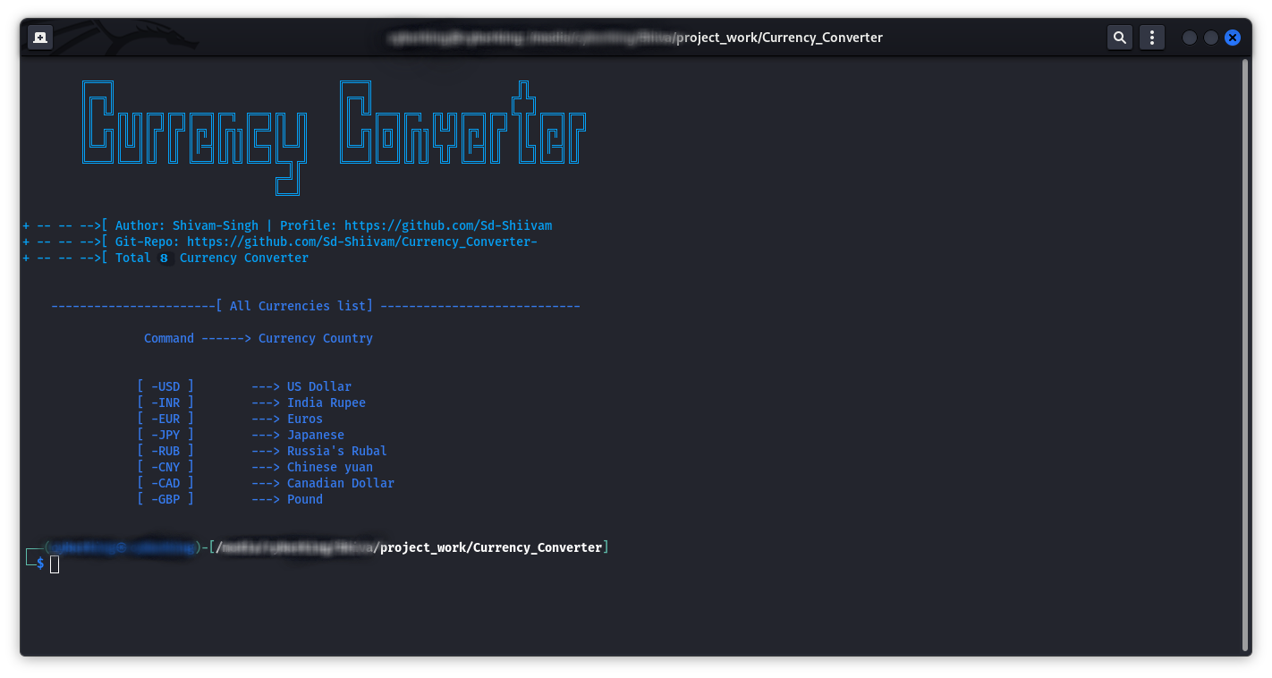 GitHub Sd Shiivam Currency Converter Python Currency Converter With 