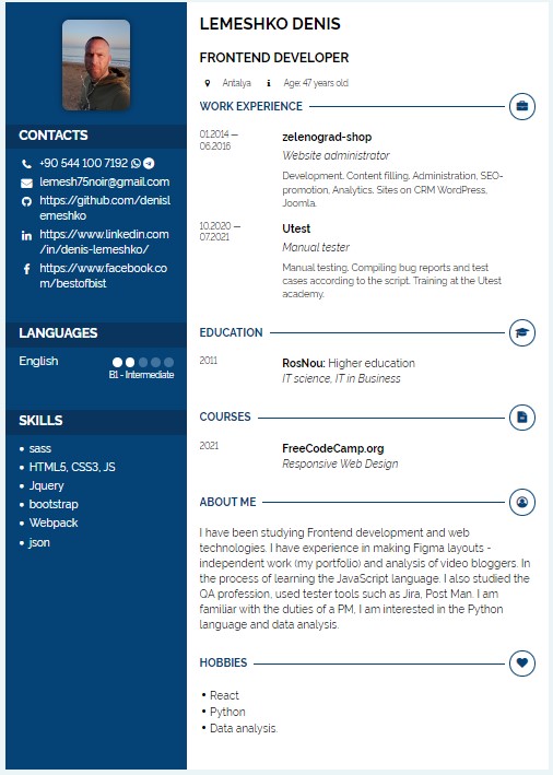 GitHub - denislemeshko/portfolio-front-end: Denis Lemeshko portfolio front-end with CV.pdf