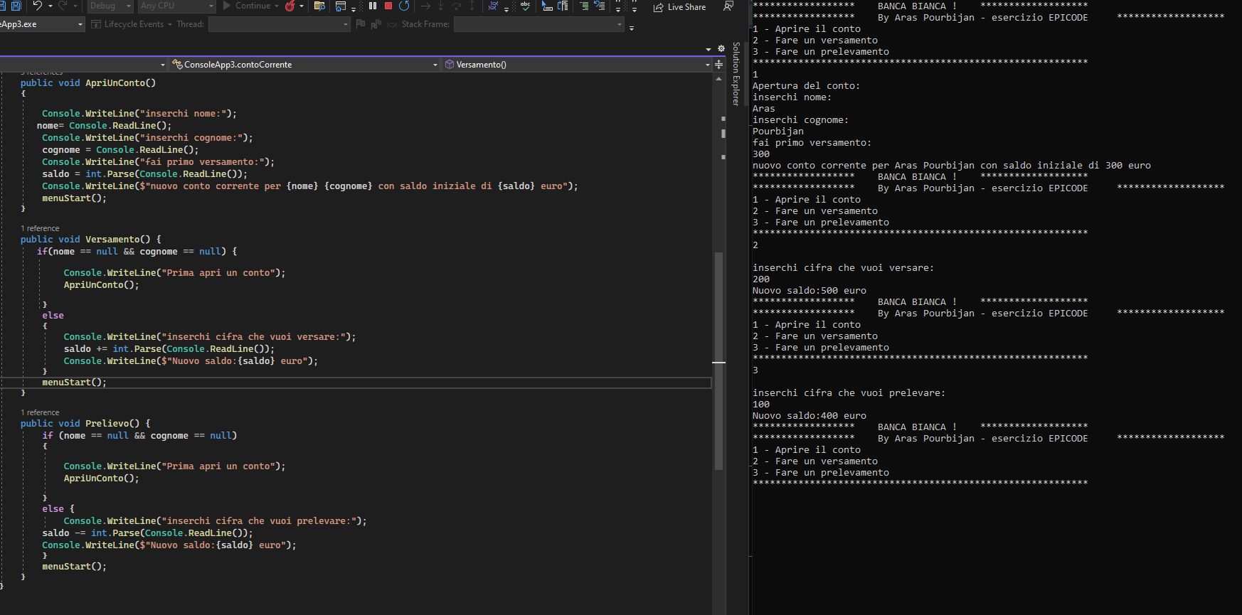 GitHub - aras-pourbijan/conto-corrente