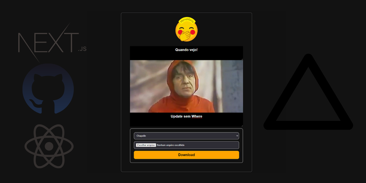 GitHub - rogerioLopesweb/nextjs-mememania: APP reativo com NEXTJS, onde ...