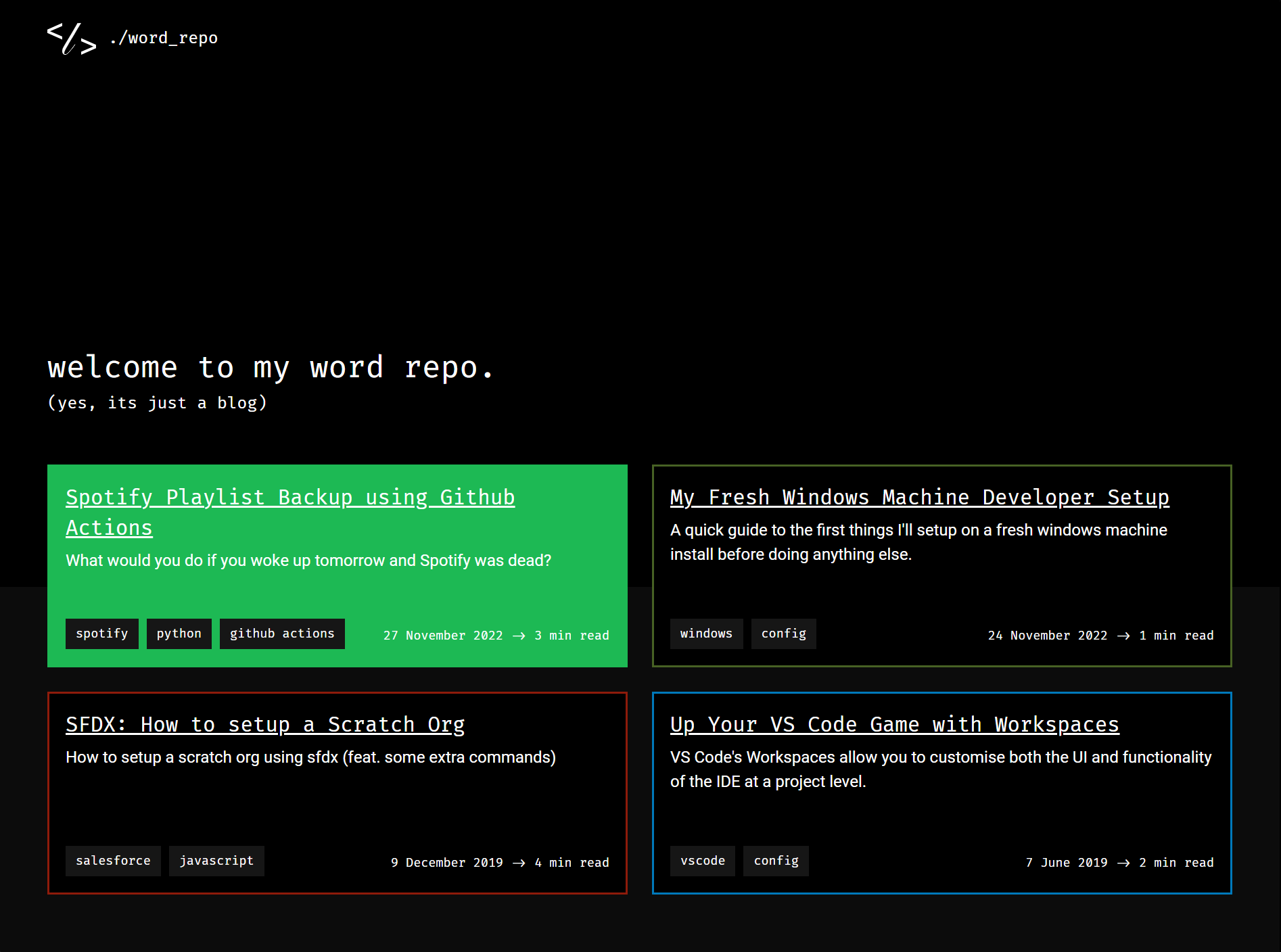 GitHub - lukethacoder/word-repo: 📕 a personal blog site to share my ...