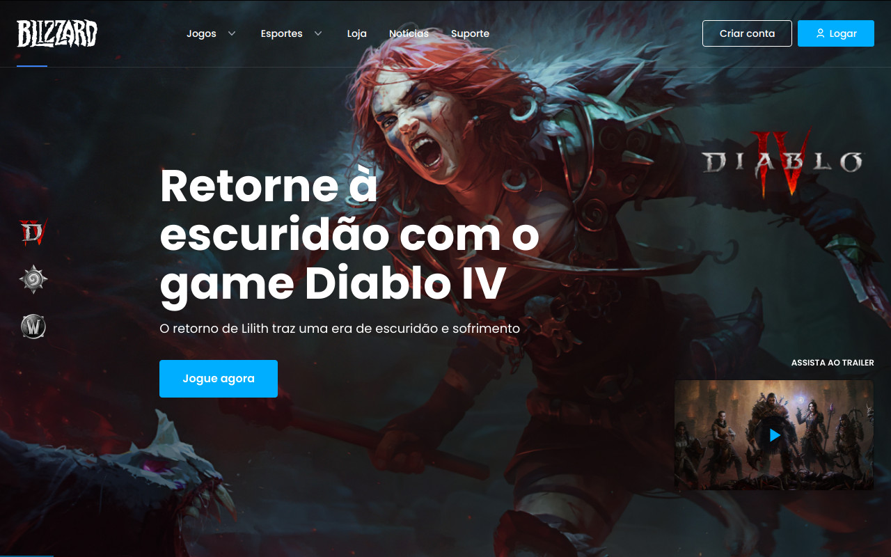 GitHub - DaniloCeesar/brchallenges-blizzard: Landing page da Blizzard®, recriada para fins ...