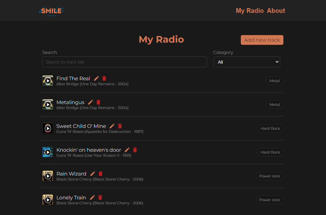 GitHub - Smile-Formations/Smile-Radio-API: Tracks & Categories Provider for Smile Radio project.