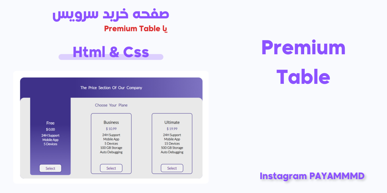 Github Payammmd Premium Table