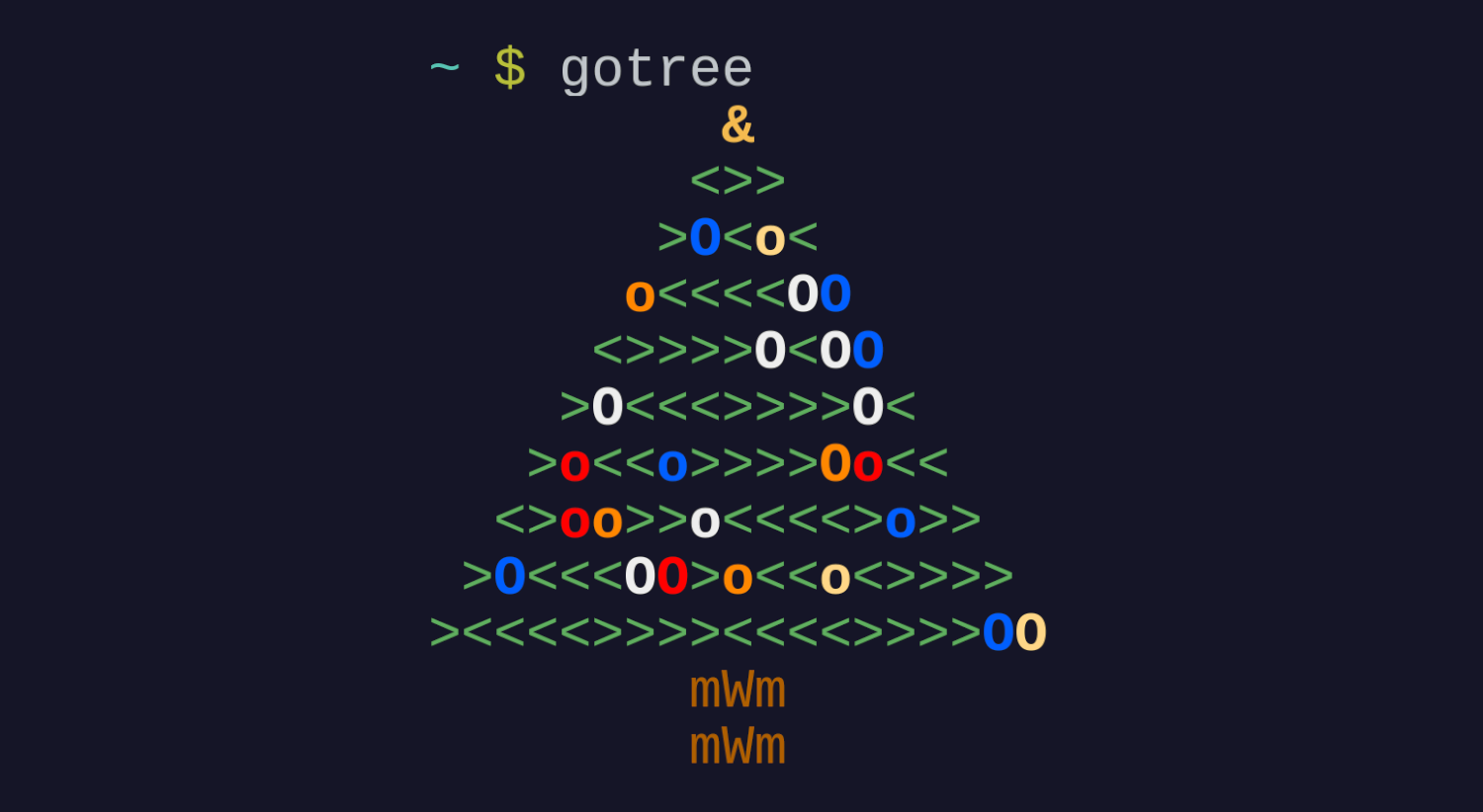 GitHub - LordOfTrident/gotree: Terminal christmas tree in Go