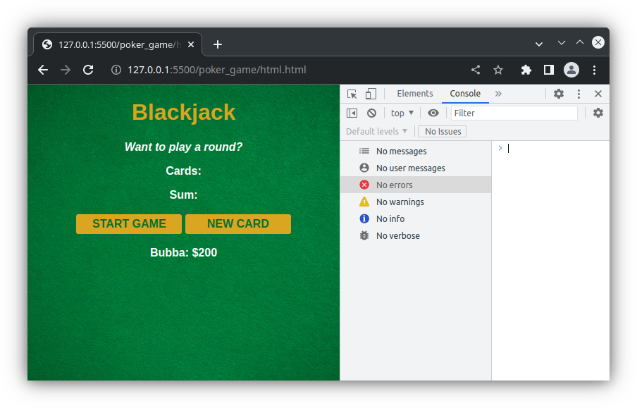 GitHub - zothsu/blackjackGame: Web-app written in vanilla CSS and ...