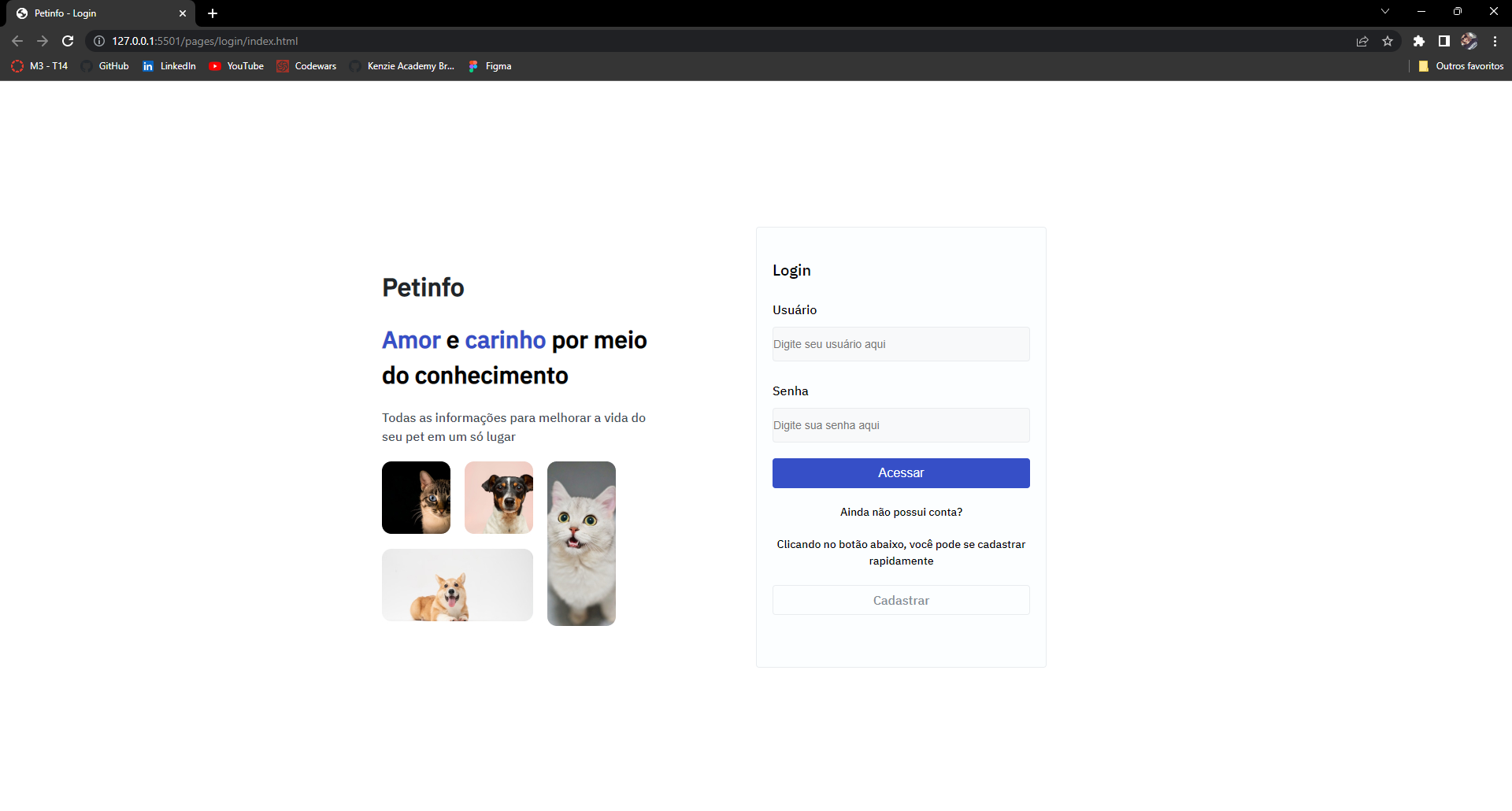 GitHub - paolarosa/frontend-pet-blog: Blog sobre pets, com página de login, cadastro e homepage ...