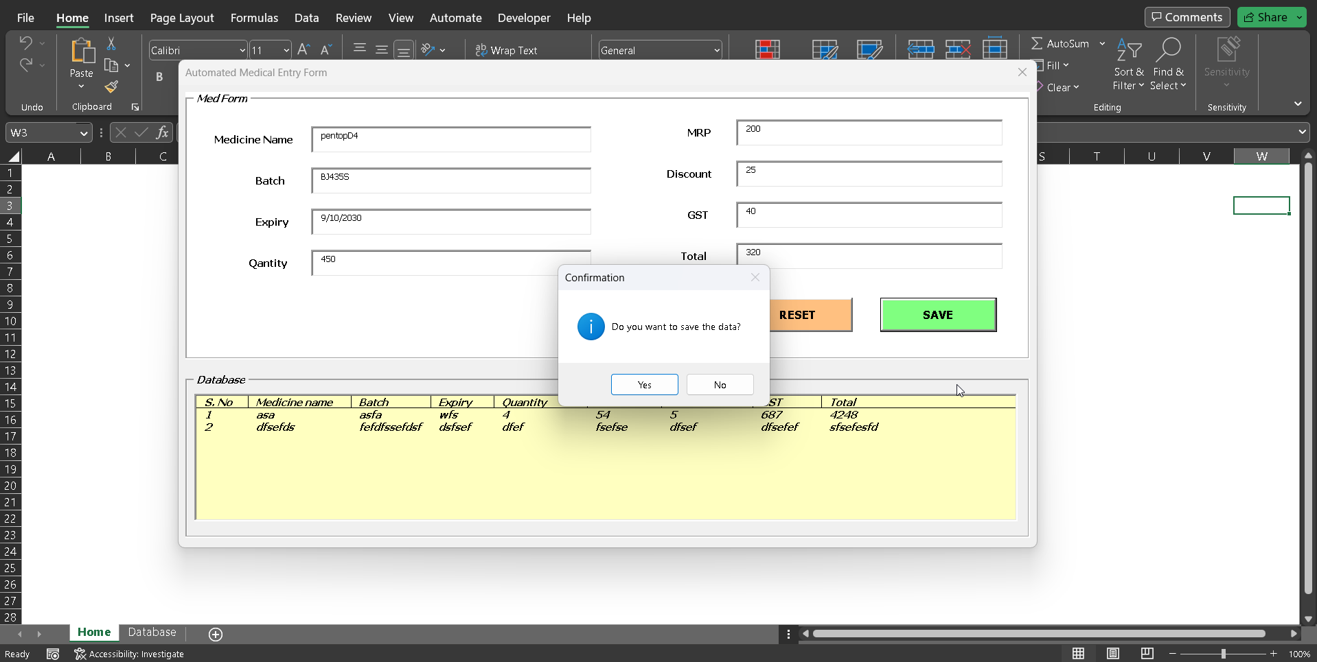 Github Dibyajyoti007automated Data Entry For Medical Store Vba Macro Form It Is An Excel 0877