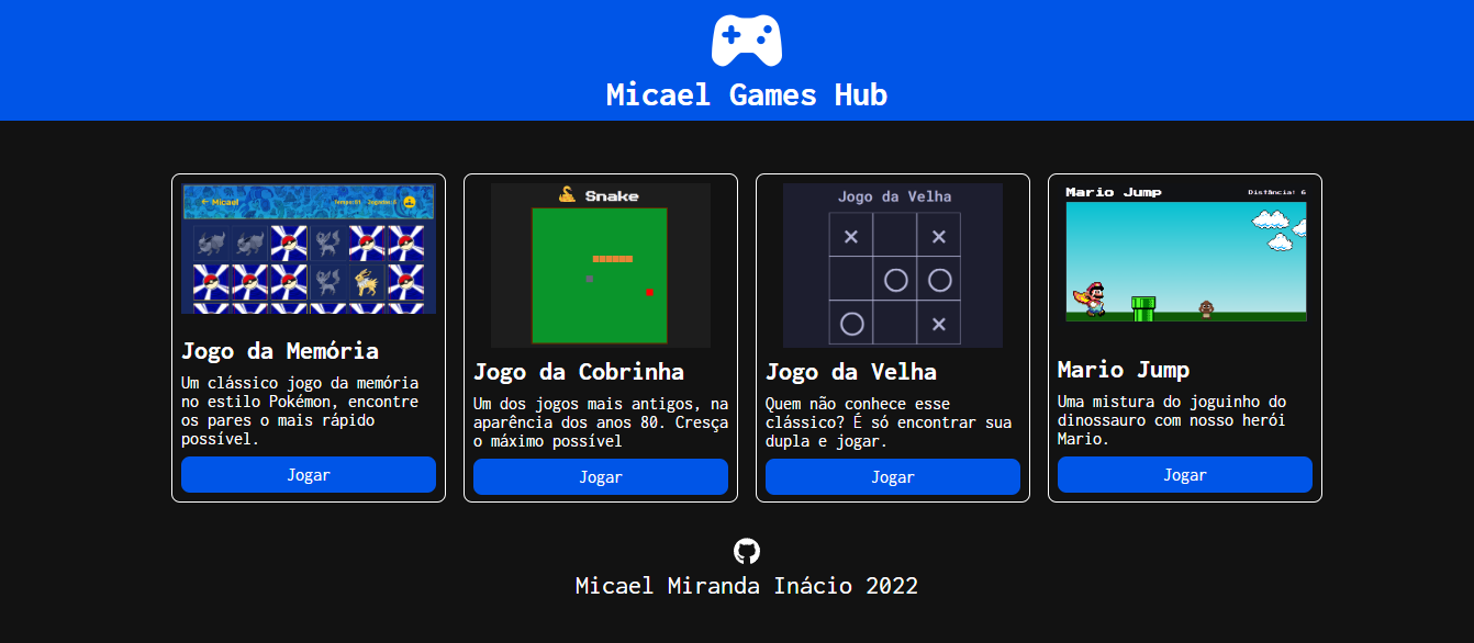 GitHub - micaelmi/games-hub