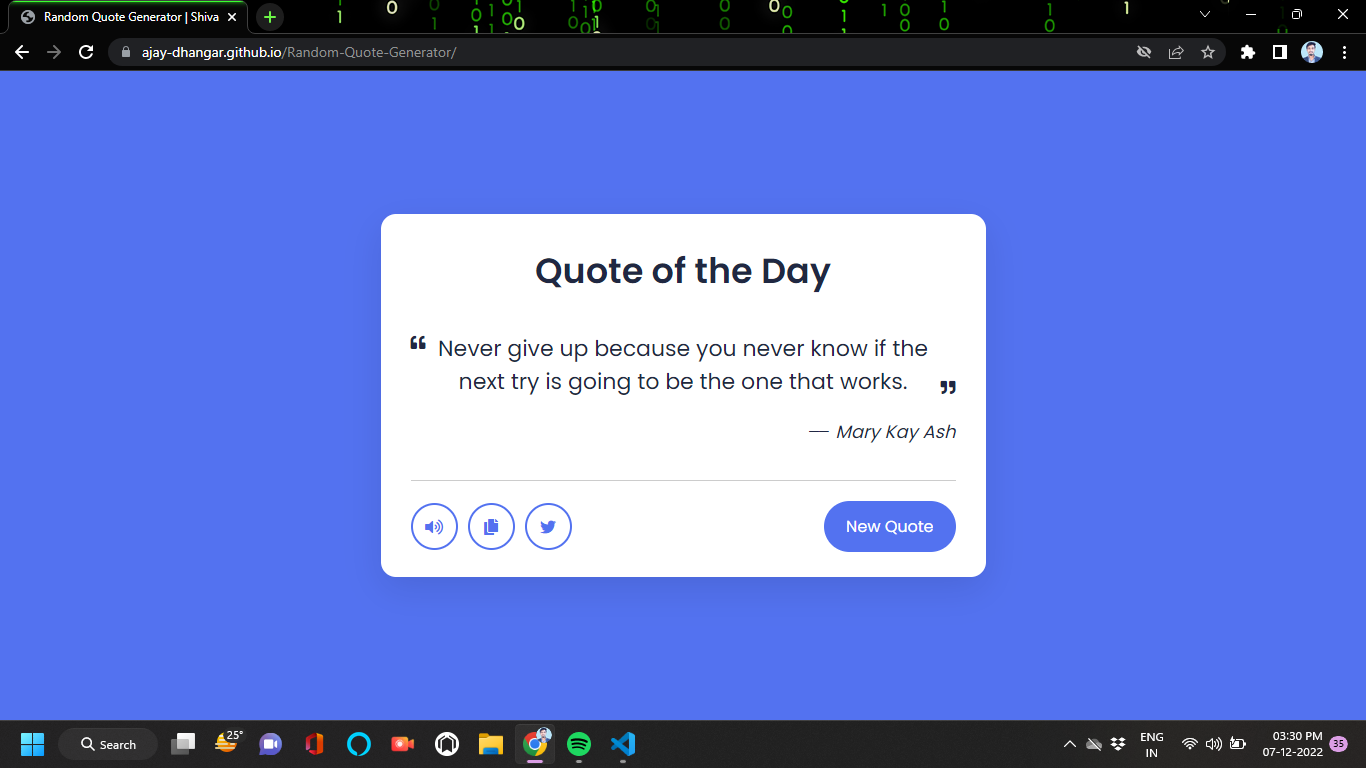 GitHub - ajay-dhangar/Random-Quote-Generator: Random Quote Generator in ... GitHub - ajay-dhangar/Random-Quote-Generator: Random Quote Generator in ...