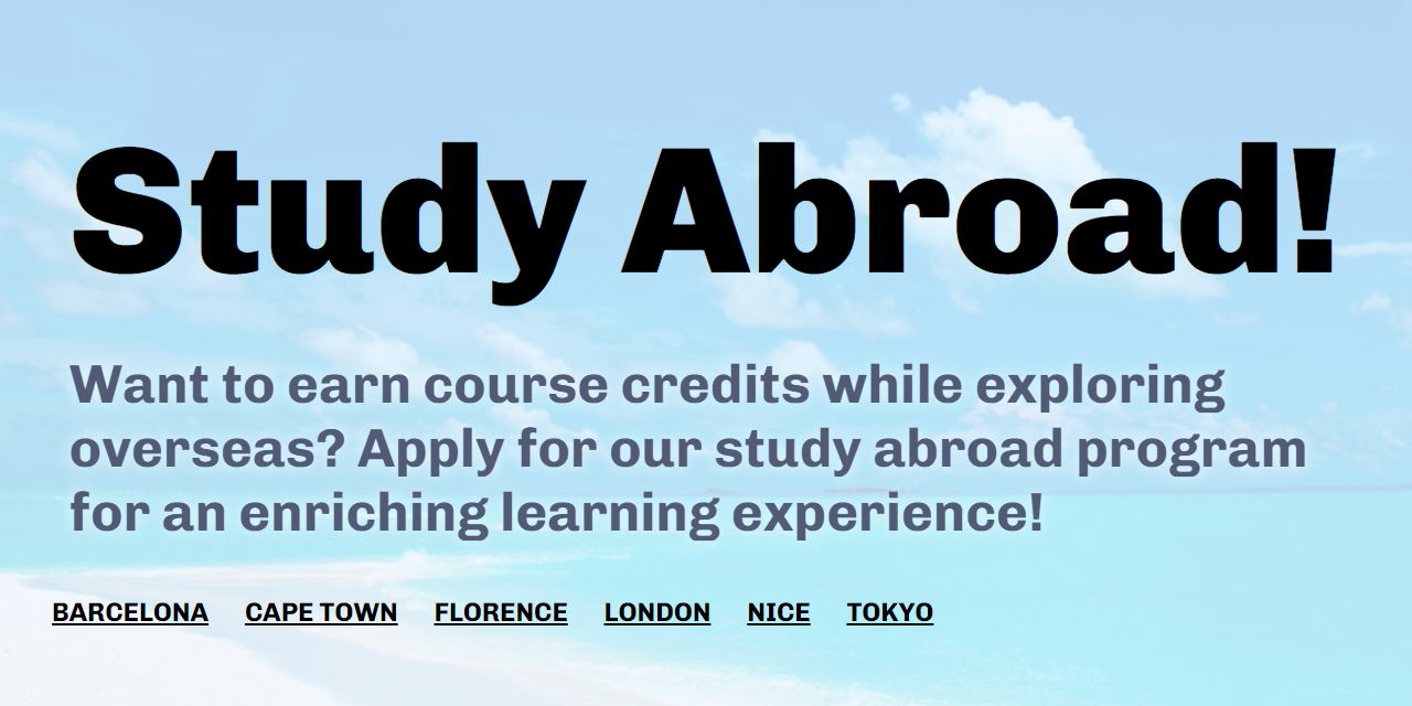 GitHub - chimsara/study-abroad: Students apply for a study abroad program by entering their ...