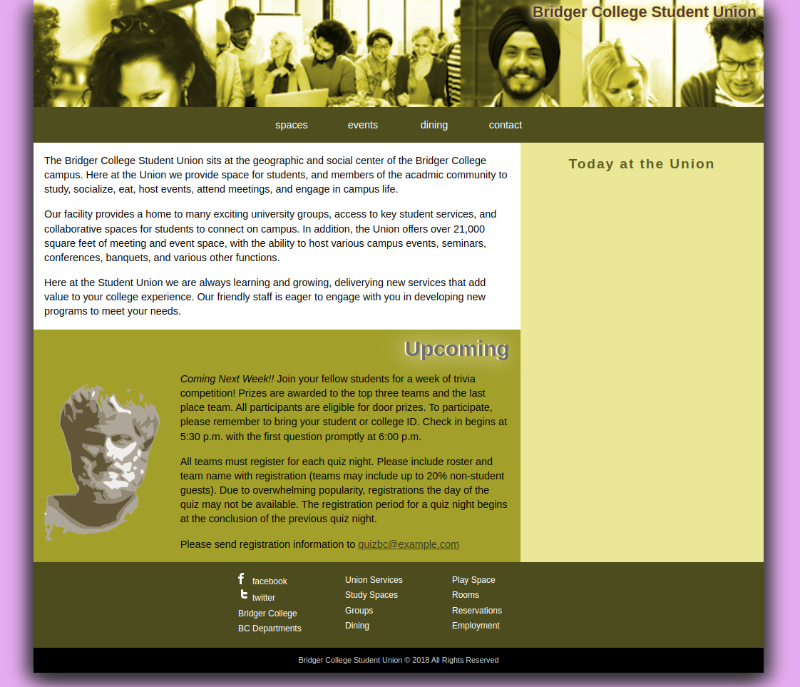 GitHub - hesbon-osoro/Bridger-College-Student-Union: T9 Case Problem 2