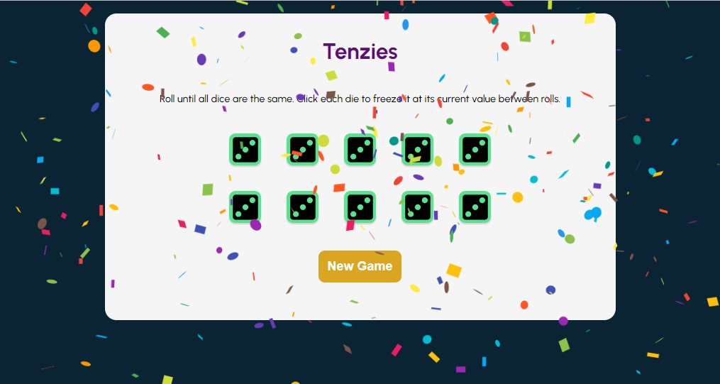 Github Levinpersontenzies Game This Is A Web Application Of Tenzies Game Which Was Written 7198