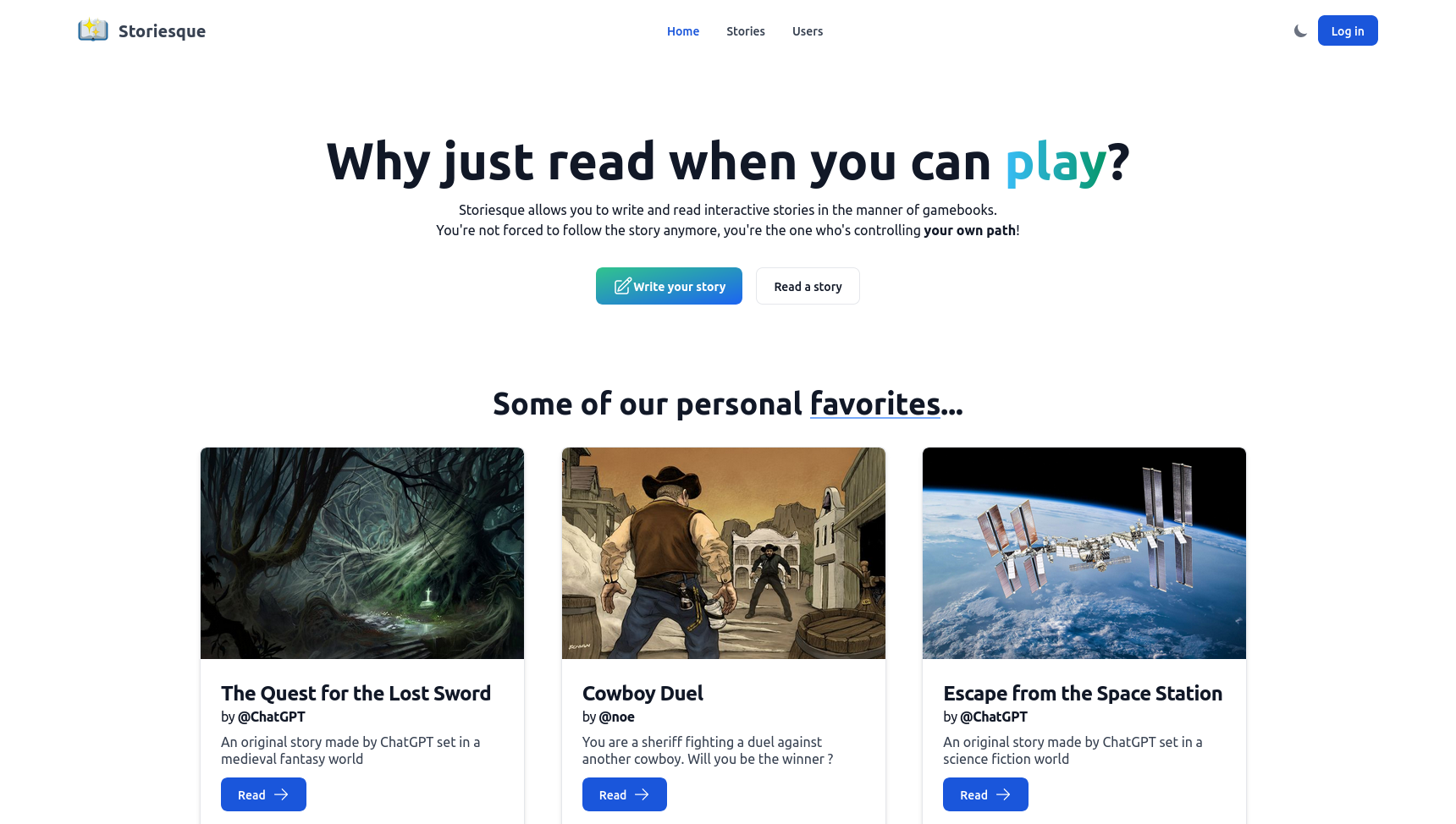 GitHub - noetarbouriech/storiesque: DO3 project fullstack application