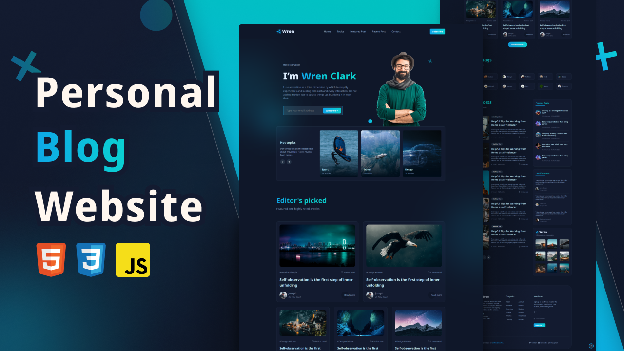 GitHub Codewithsadee wren Wren Is A Fully Responsive Personal Blog 
