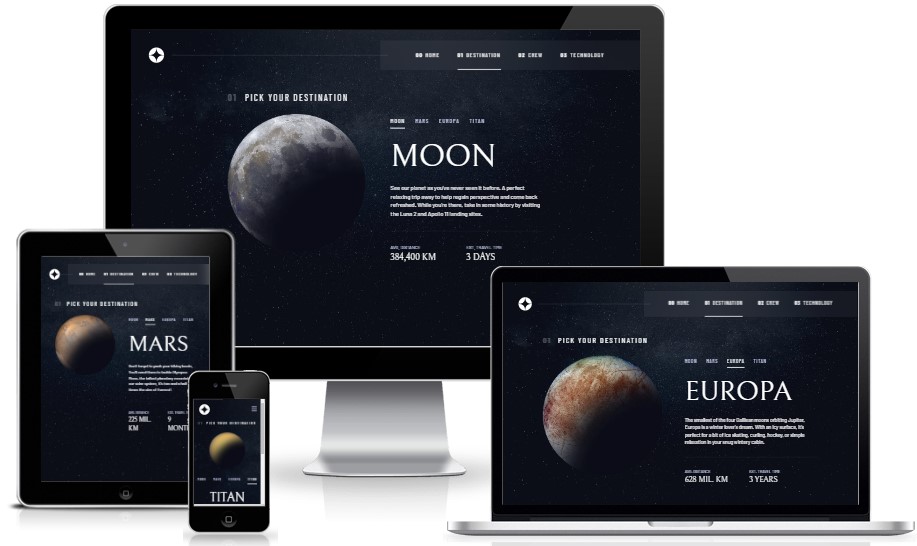 GitHub - syedzubair23/space-tourism-website: Responsive Grid based Space Travel Website using ...