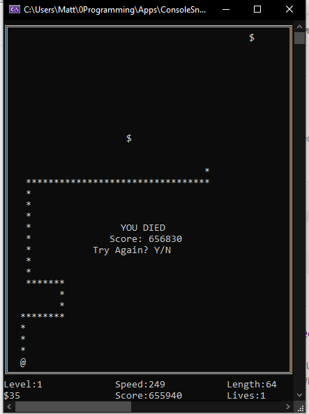 GitHub - SolMajestic/ConsoleSnake