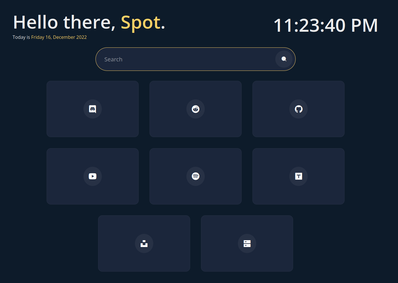 GitHub - SpotechYT/root-startpage-2.0: A simple and clean startpage 🌟