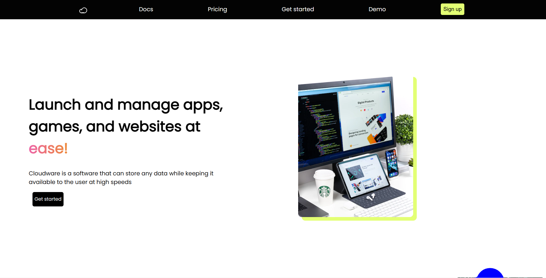 GitHub - Lensco825/Cloudware-Landing-Page: A landing page i made of a fake company to practice ...
