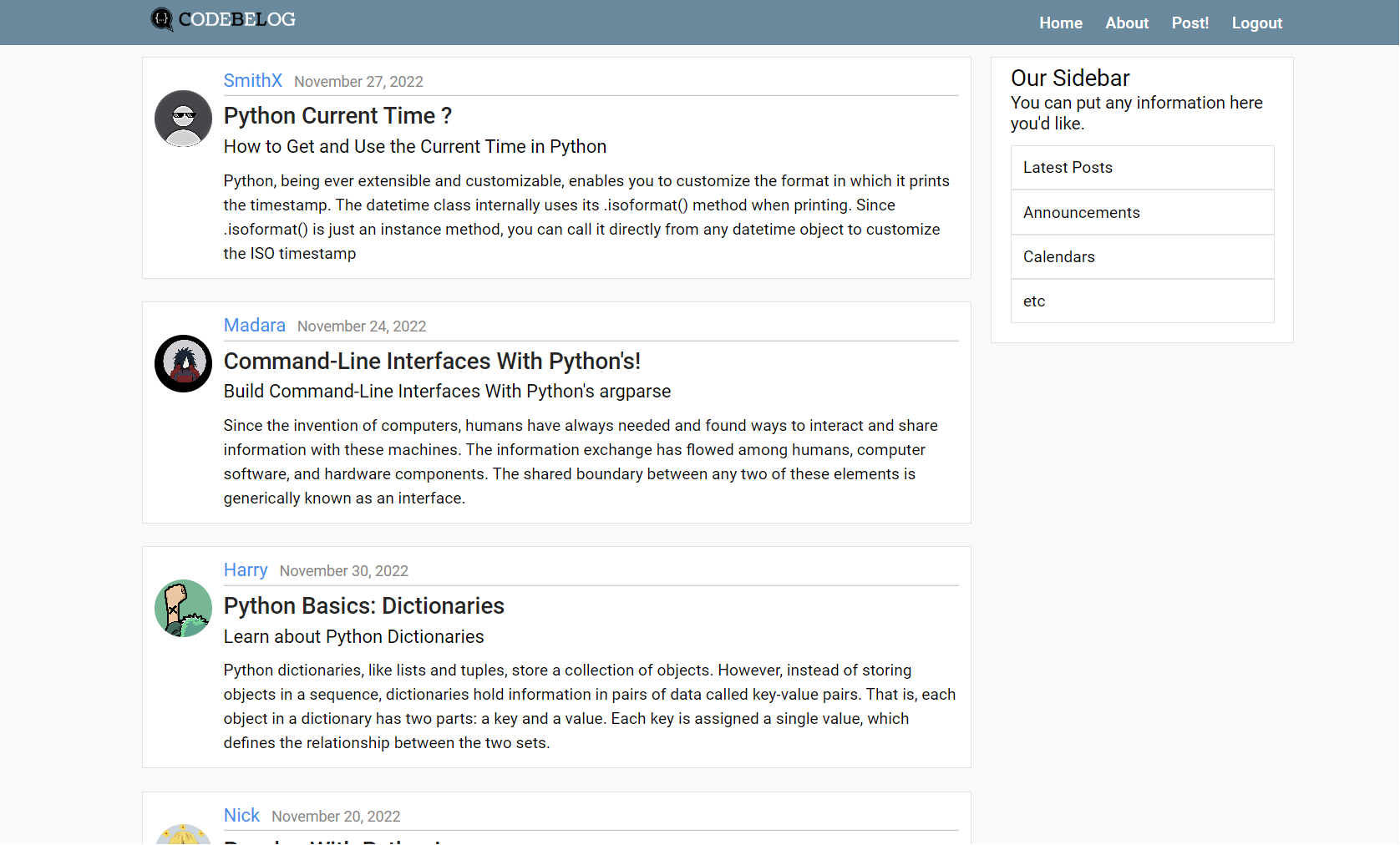 GitHub - sumitgirwal/CodeBeLog-Template: A blogging template on core ...