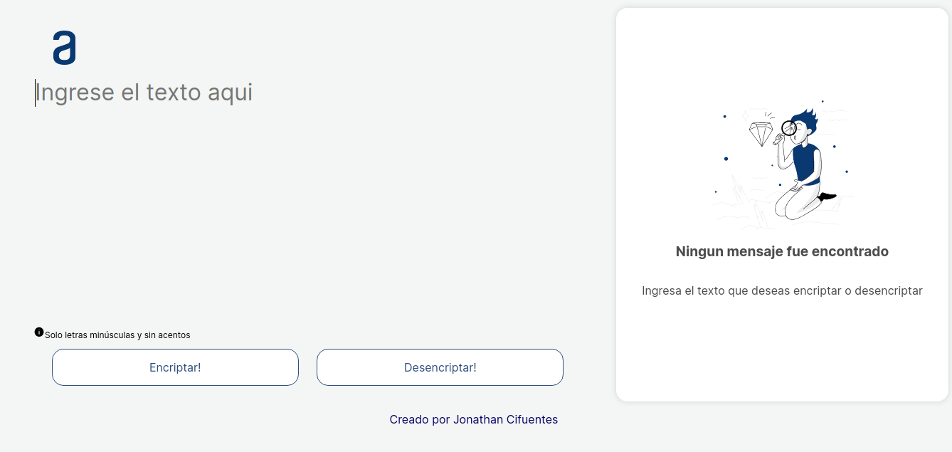 GitHub - HexordZX/Challenge-Oracle-ONE: Herramienta para encriptar y desencriptar textos con ...