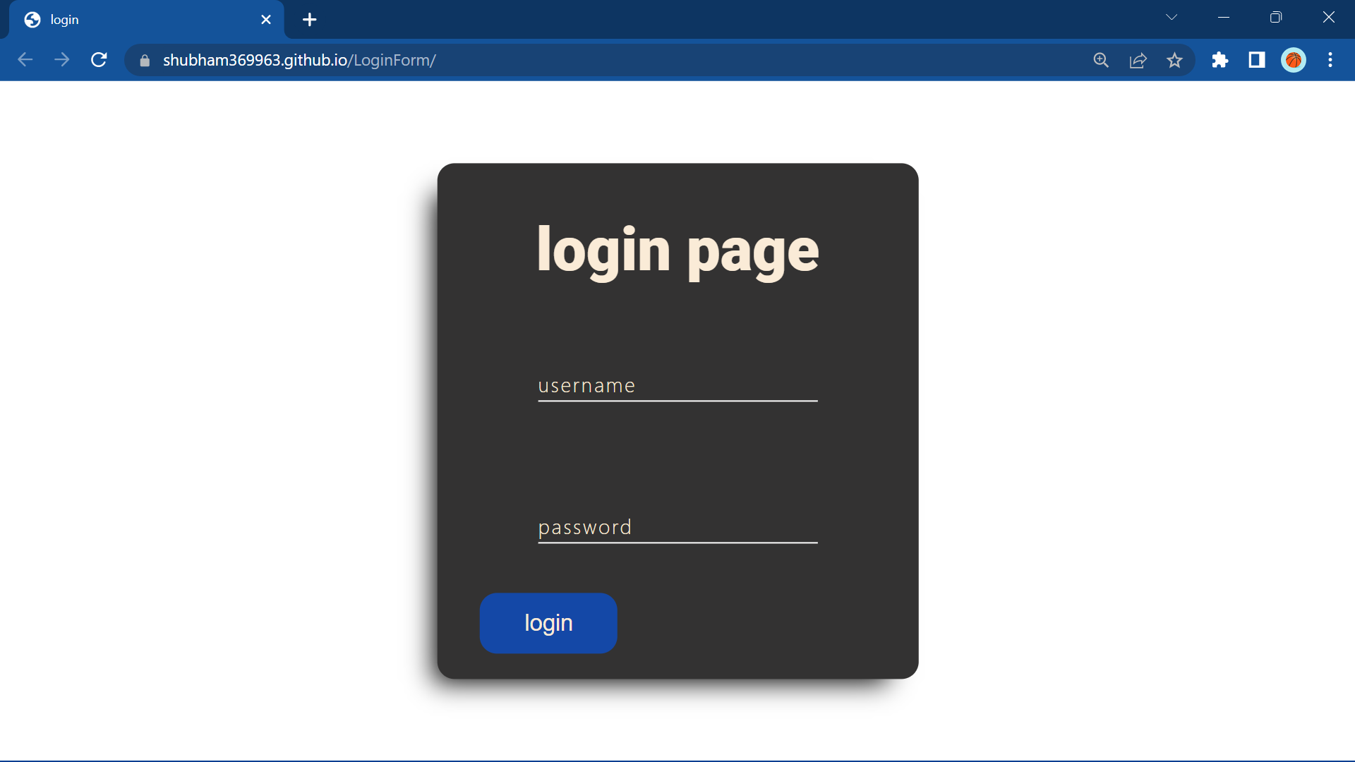 GitHub - shubham369963/LoginForm
