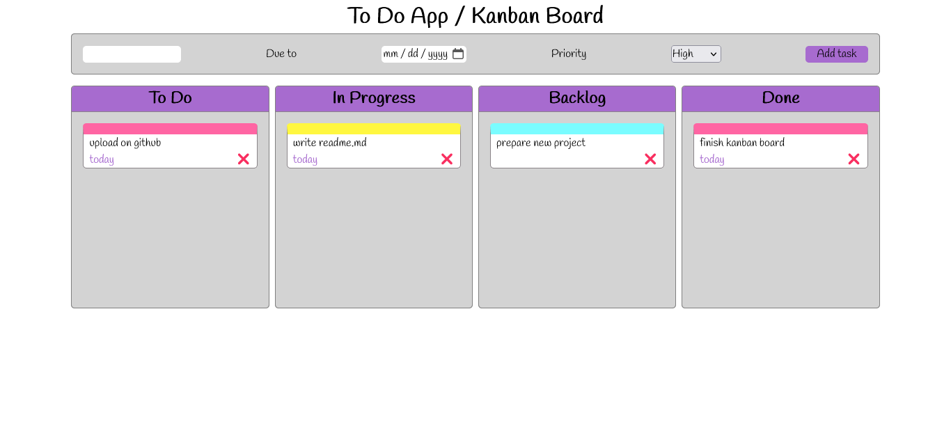 GitHub - CodebyJB/To-Do-App-Kanban-Board: A Kanban board is a tool that provides a visual system ...