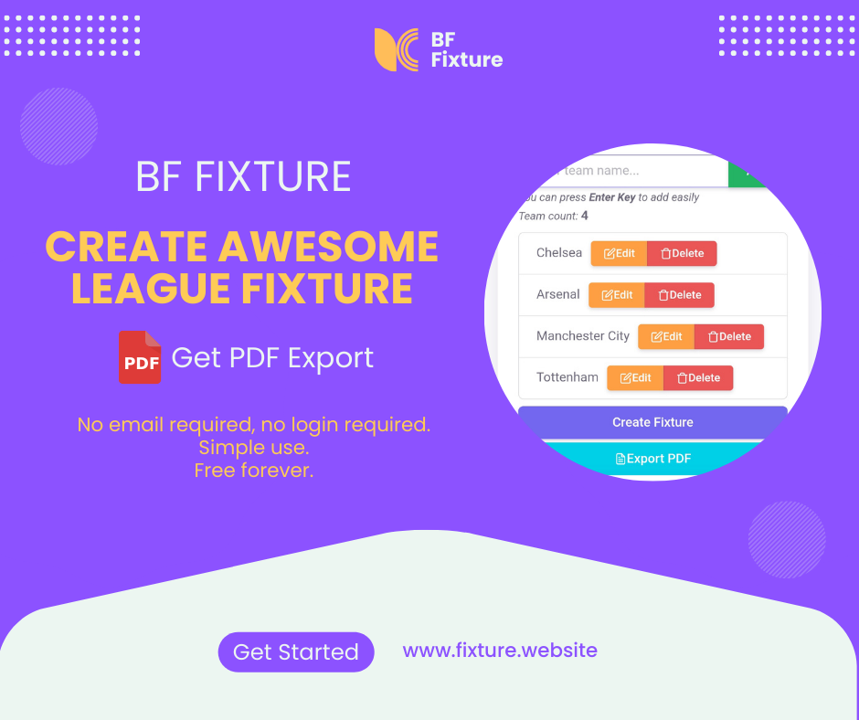GitHub - burakfircasiguzel/BF-League-Fixture-Generator: Create Awesome ...