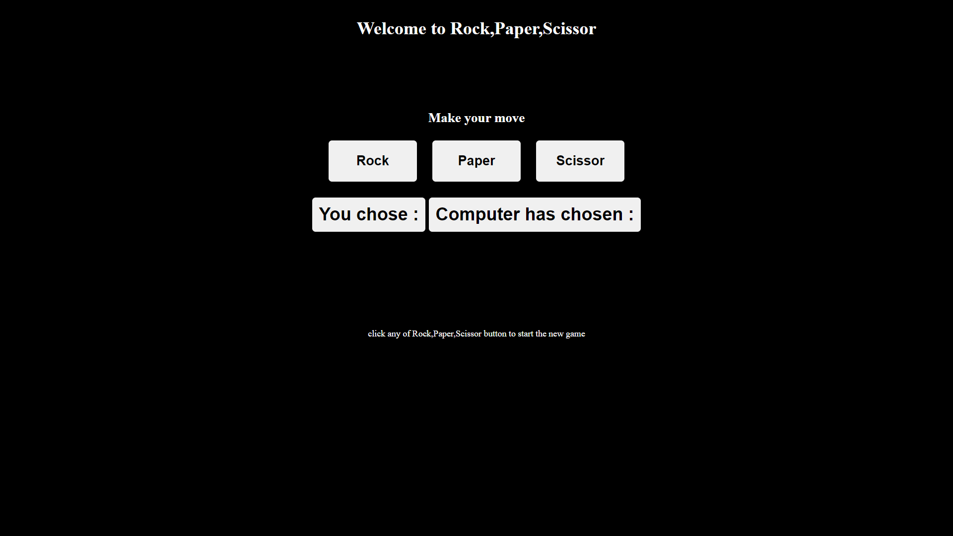 GitHub - djv03/Rock-Paper-Scissor: Your past time game made with HTML ...