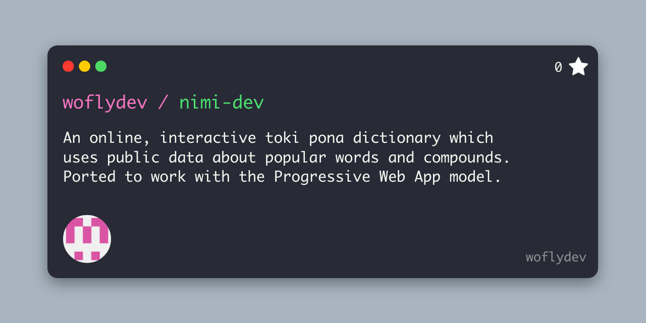GitHub - woflydev/nimi-pwa: A custom port of the popular nimi.li dictionary, which supports ...