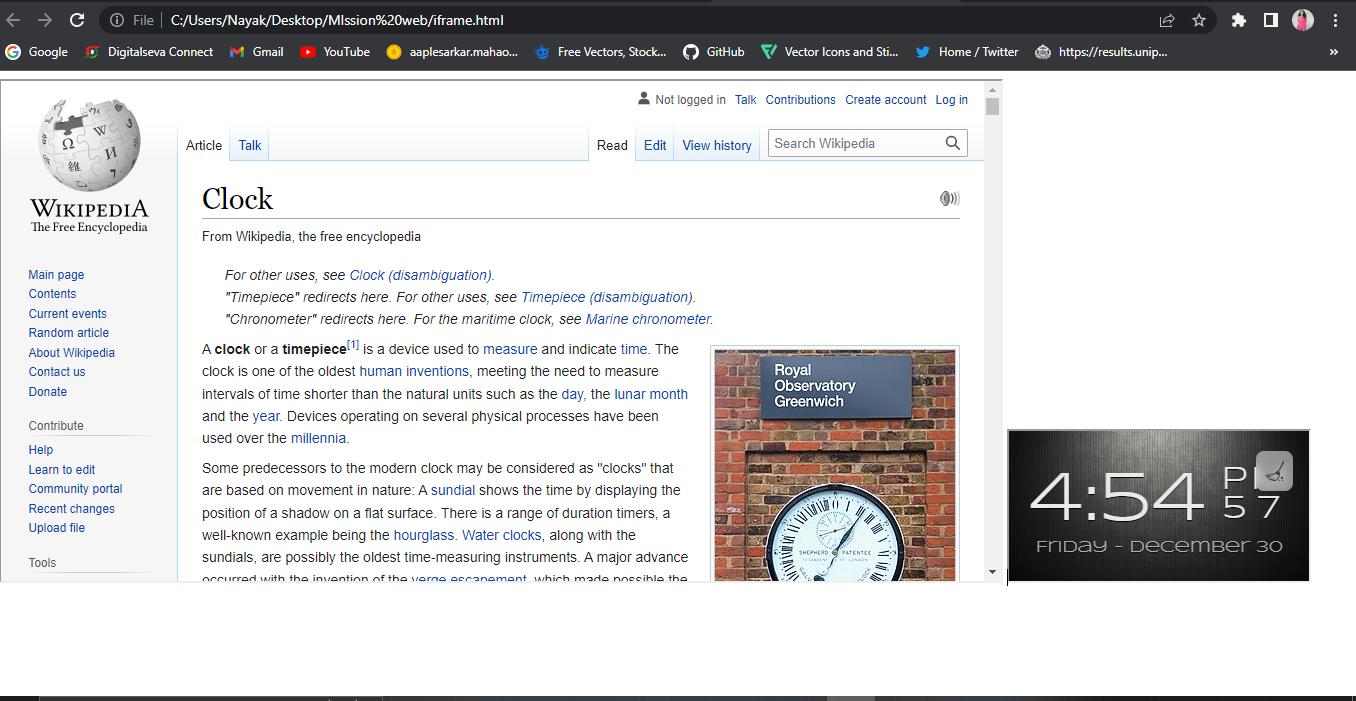 GitHub - vaishh-101/clock_info101: This is using the iframe where 2 ...