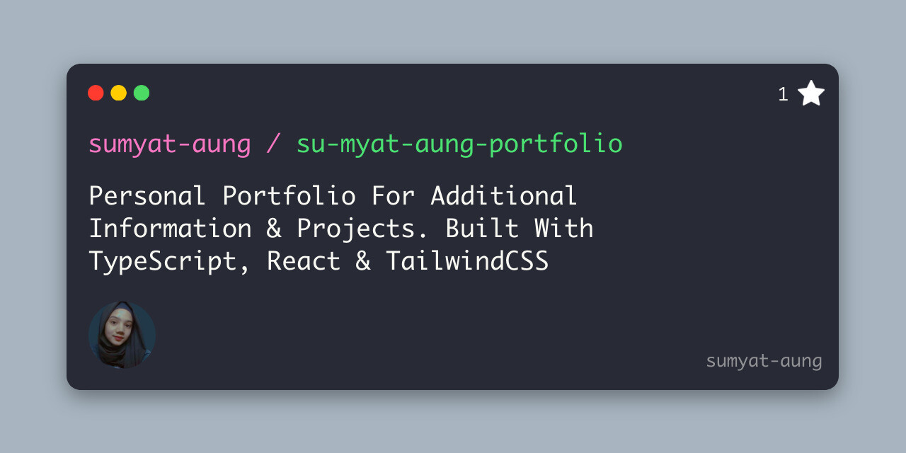 Github Sumyat Aungsu Myat Aung Portfolio Personal Portfolio For Additional Information 