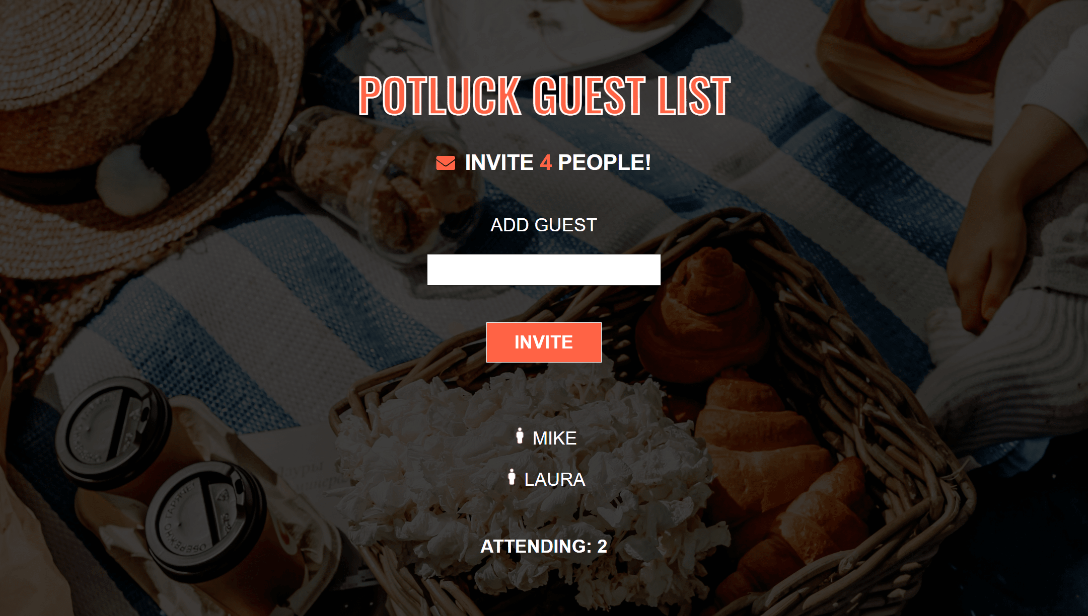 GitHub - FrancescaBambozzi/Potluck-Guest-List: HTML5 website to invite guests to a party and ...