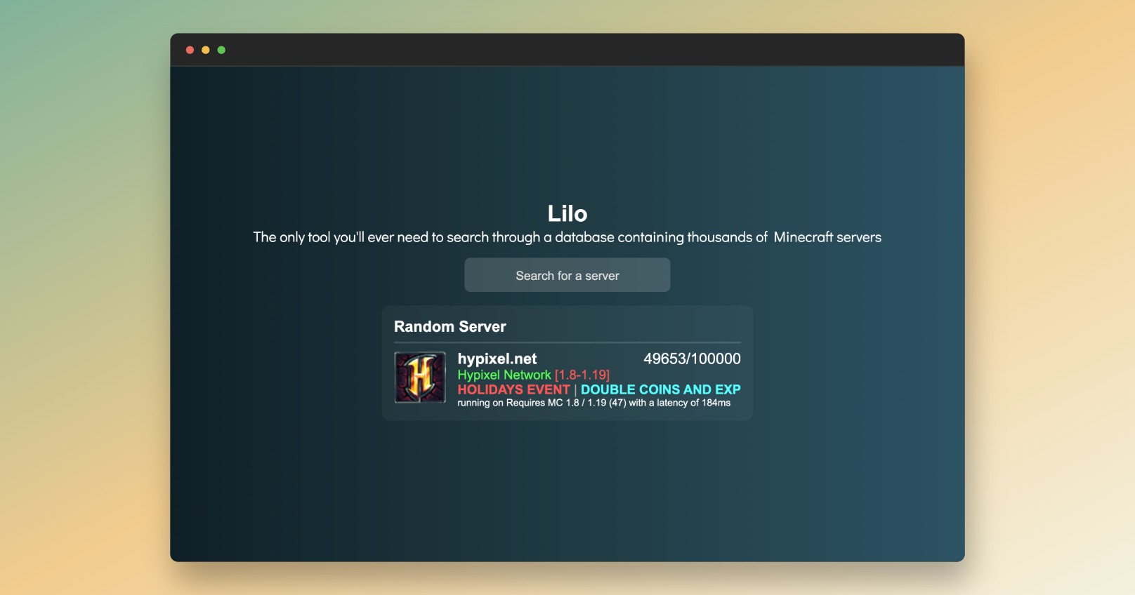 GitHub - LiloLookup/Lilo: Quick Minecraft Server Lookup & Analytics 🧱