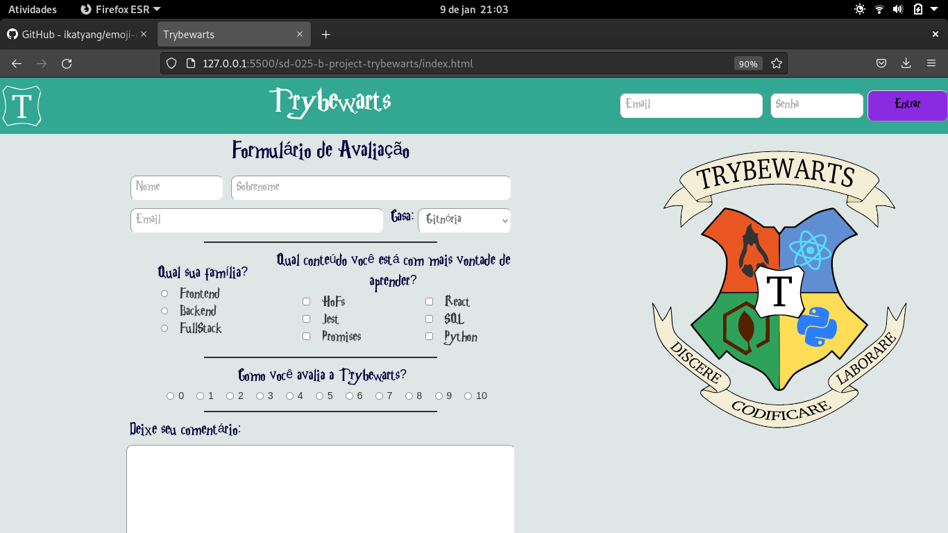 GitHub - Elisabete-MO/trybewarts: Trybewarts Wizarding School
