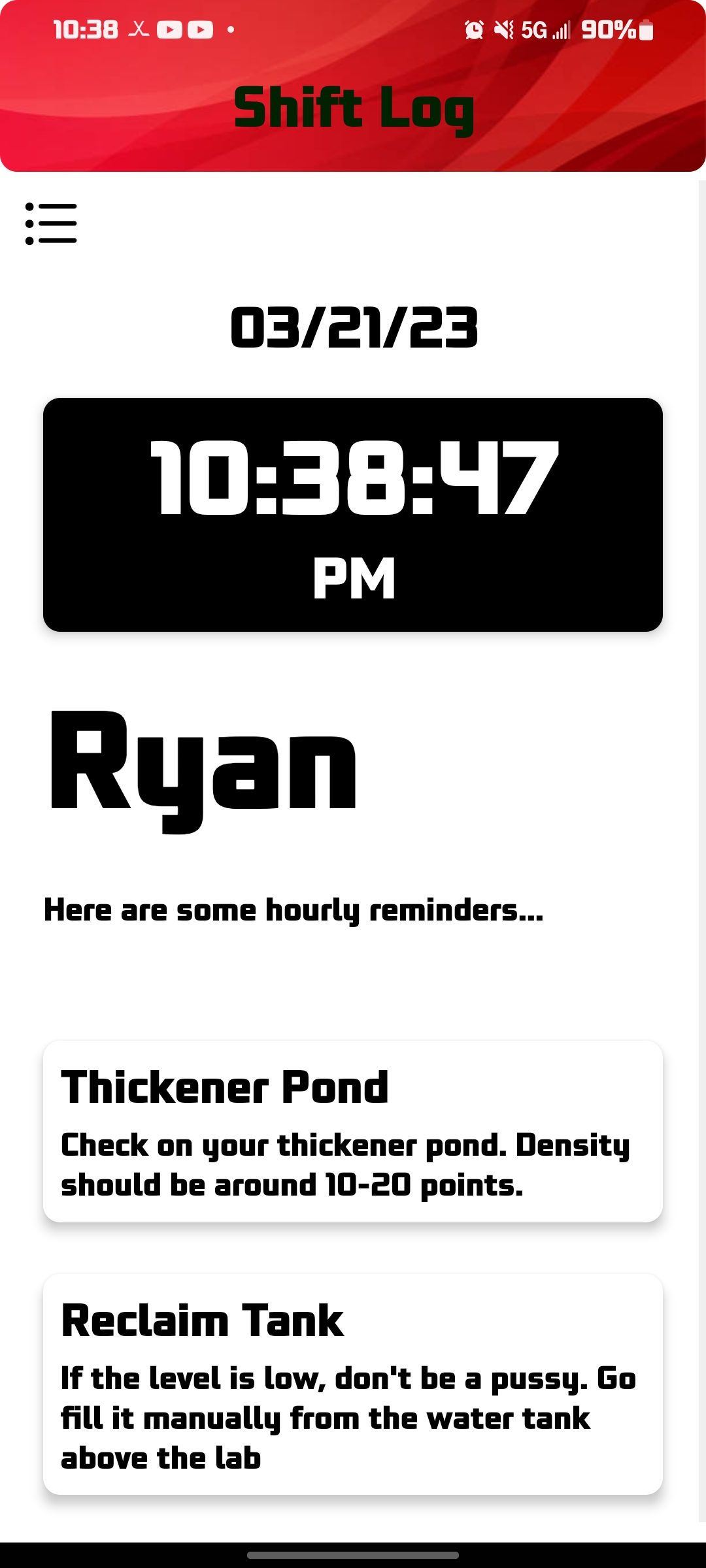 GitHub - RyanLarge13/Shift-Log: A mobile app used for Mill Shift ...