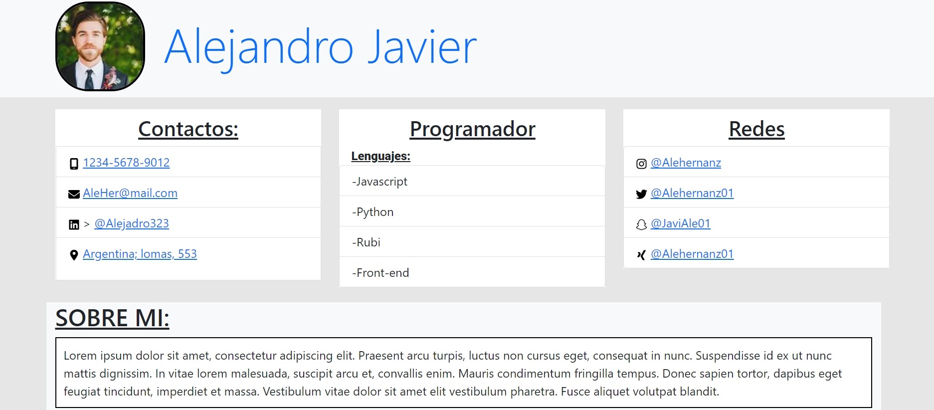 GitHub - Franco-EV-Flores/Entrega-N-1-Ticmas-Front-End-Franco-Flores.github.io: Creación de CV ...