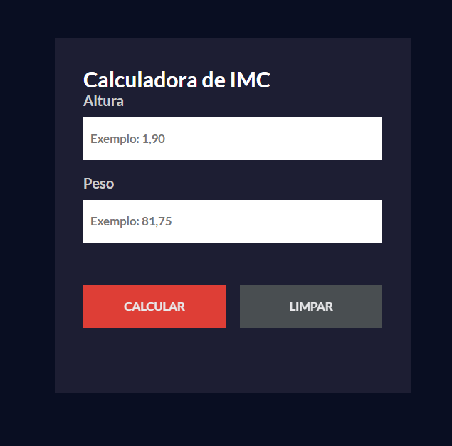 GitHub - RobertoBMJunior/calculadora_imc: Este é um projeto de uma calculadora de índice de ...