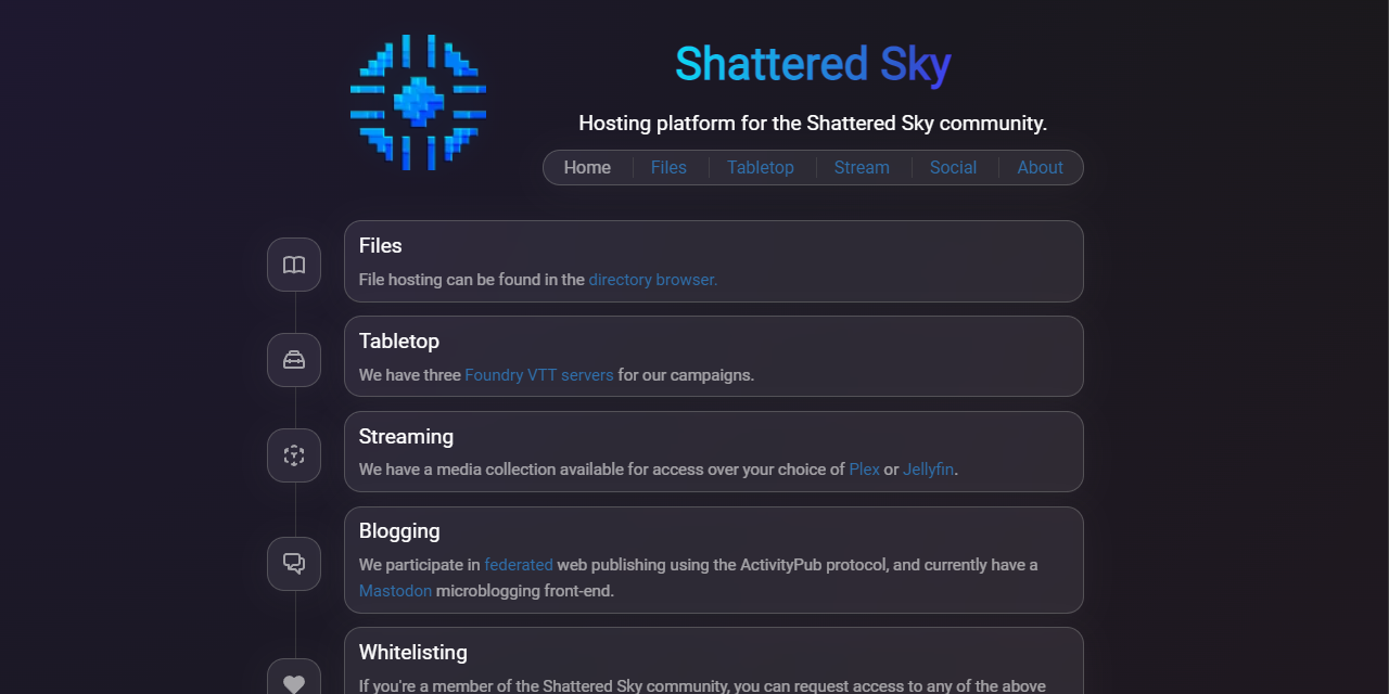 GitHub - Teqed/shattered-sky-net: Website for shatteredsky.net