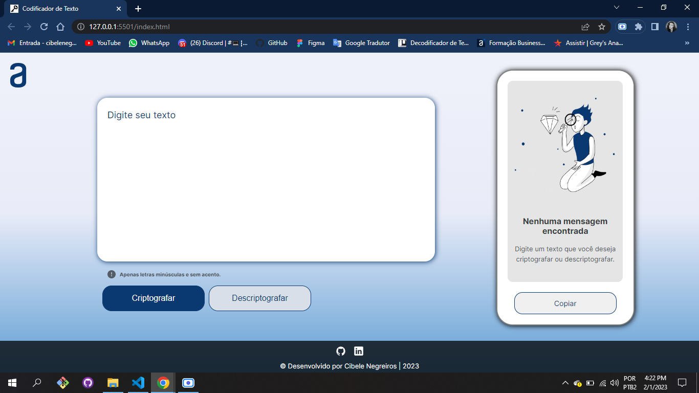 GitHub - negreiroscibele/Decodificador-de-texto-Challenge-Alura: 1º Challenge do programa ORACLE ONE