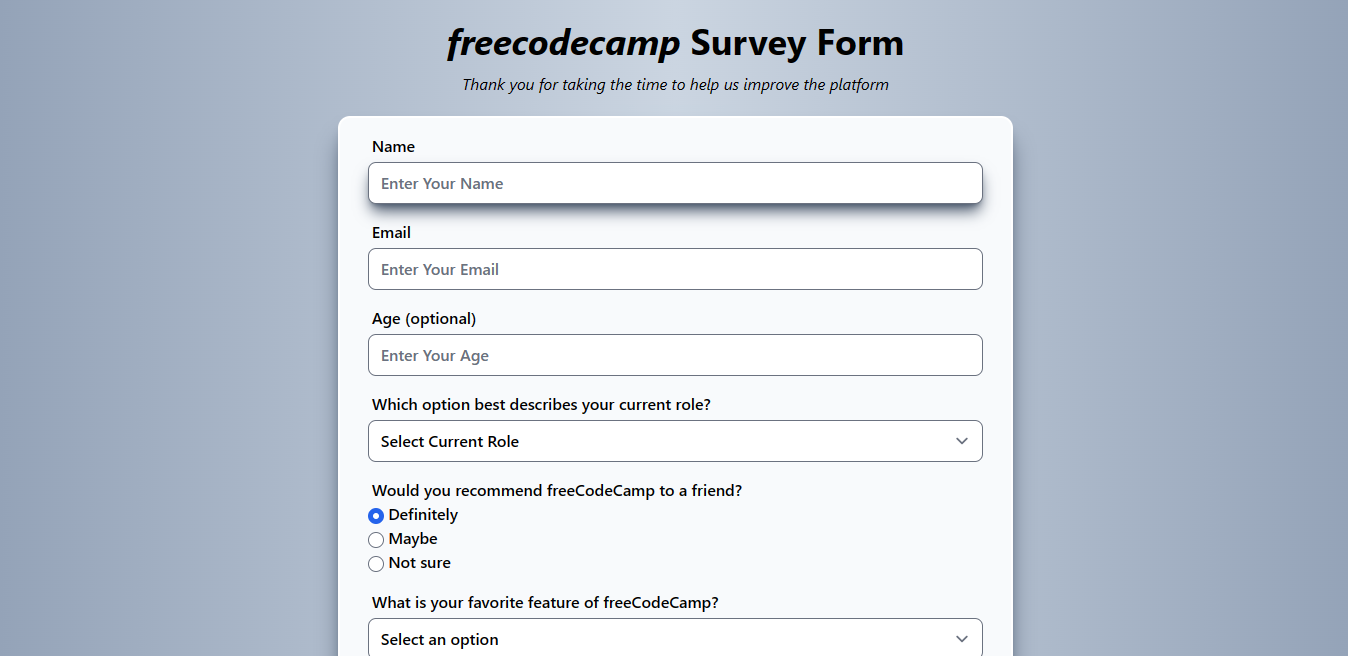 GitHub - Muhammad-Uzair99/Survey-Form