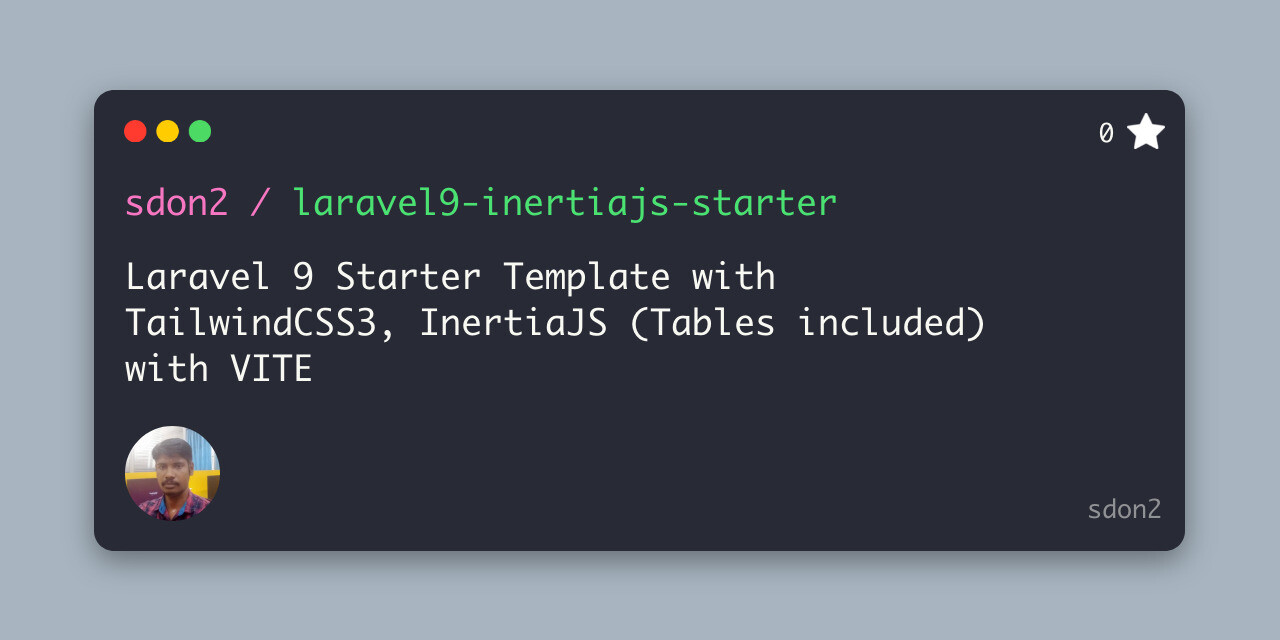 GitHub - sdon2/laravel9-inertiajs-starter: Laravel 9 Starter Template ... GitHub - sdon2/laravel9-inertiajs-starter: Laravel 9 Starter Template ...