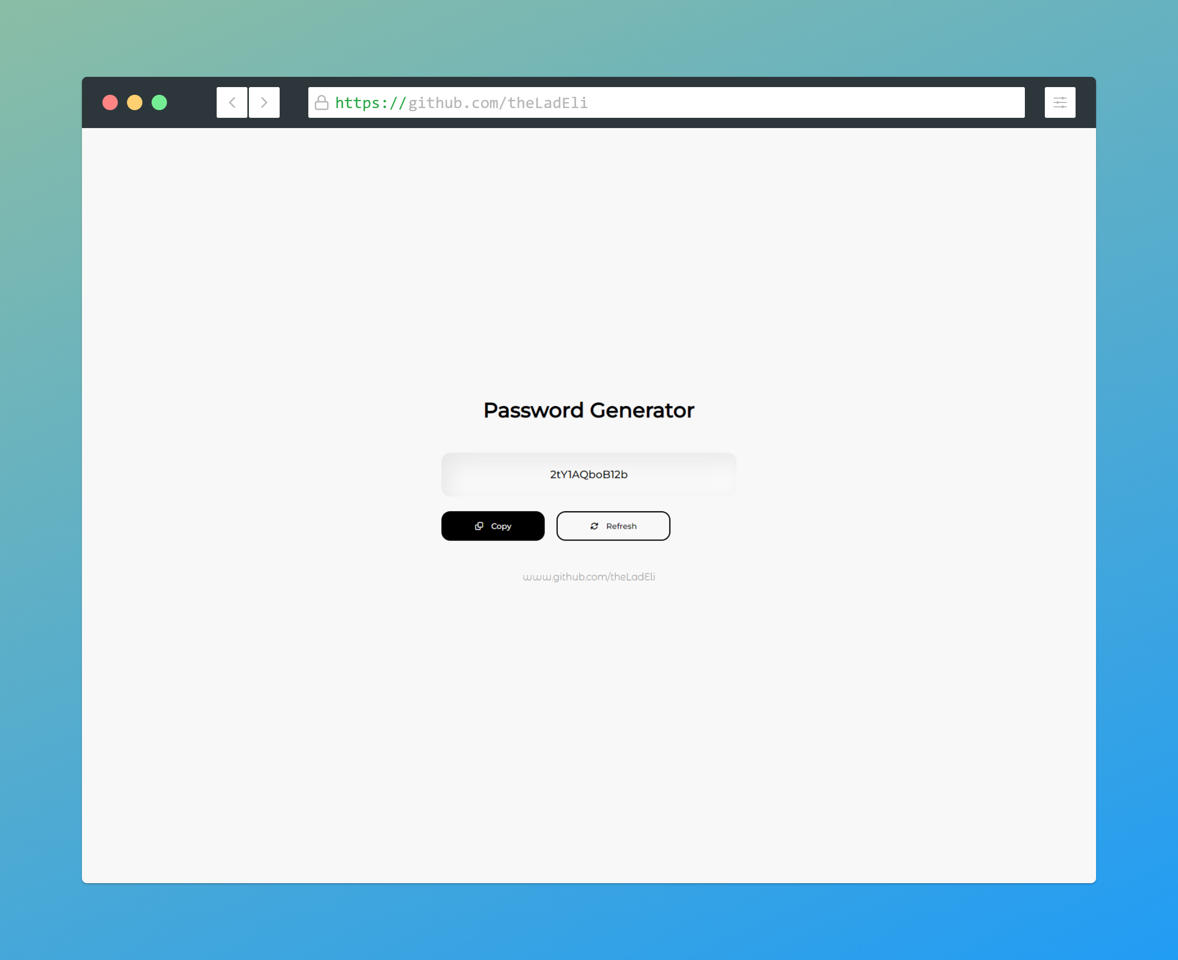 GitHub - theLadEli/password-generator: Just a quick one day project of ...