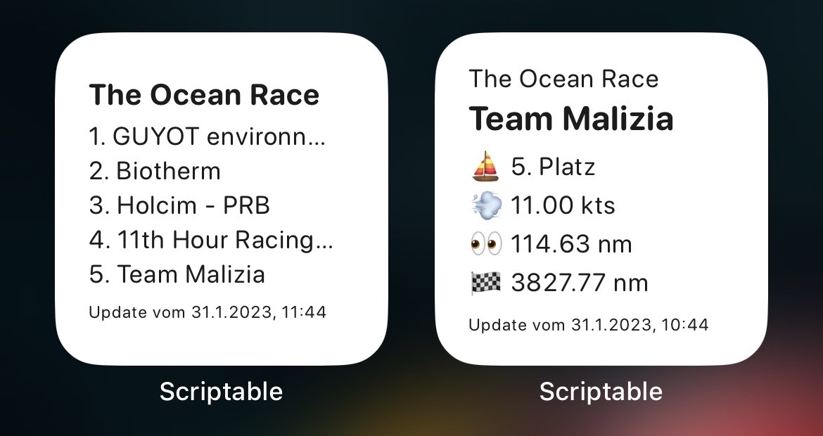 Github Johannesbraeunig Ocean Race Scriptable Widget The Ocean Race 2023 Homescreen Widget