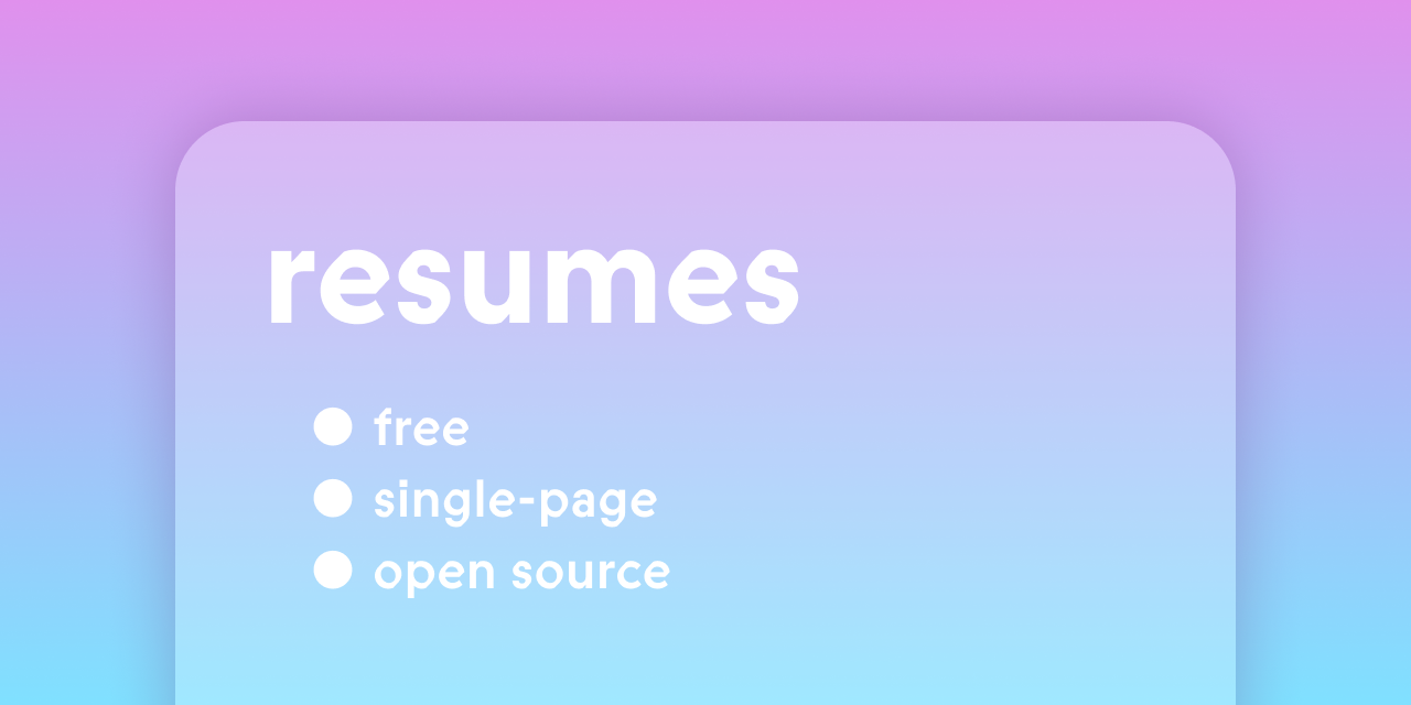GitHub - noahbuscher/resumes: Free, clean, simple, and stylish resume ...