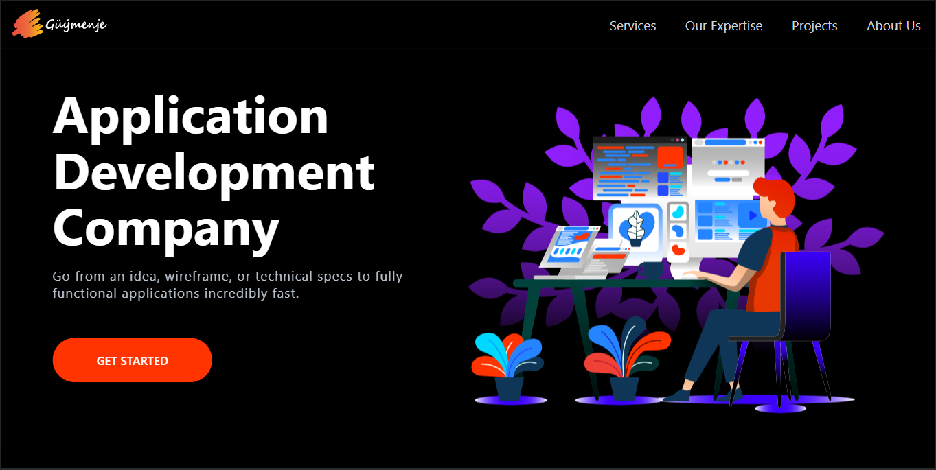 GitHub - agajansahatov/guymenje: A Landing Page Website for an imaginary application development ...