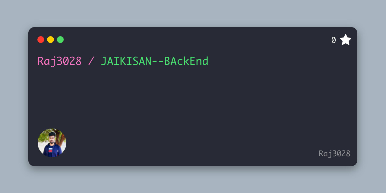 GitHub - Raj3028/JAIKISAN--BAckEnd: Jai Kishan BackEnd Part