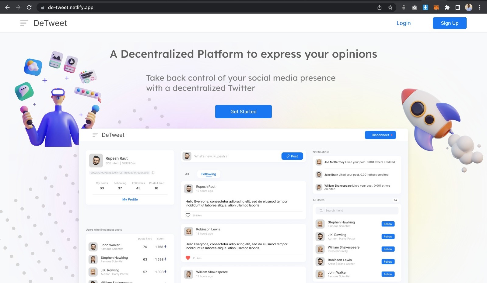 GitHub - code-squads/de-tweet: A Decentralised Platform to express your opinions