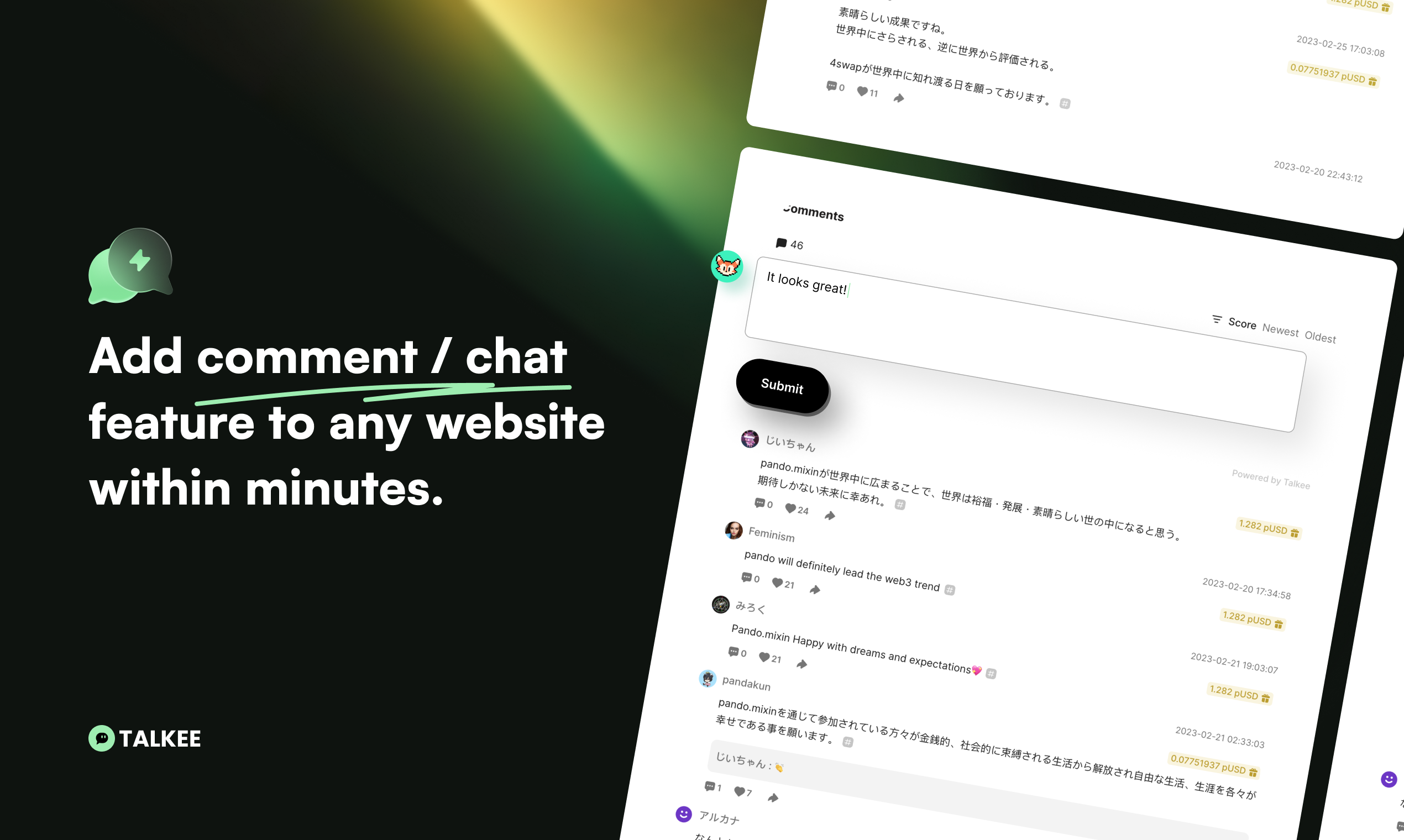 GitHub - pandodao/talkee: An Open-source Web3 Commenting and Chat tool with Ethereum Login & Wallets